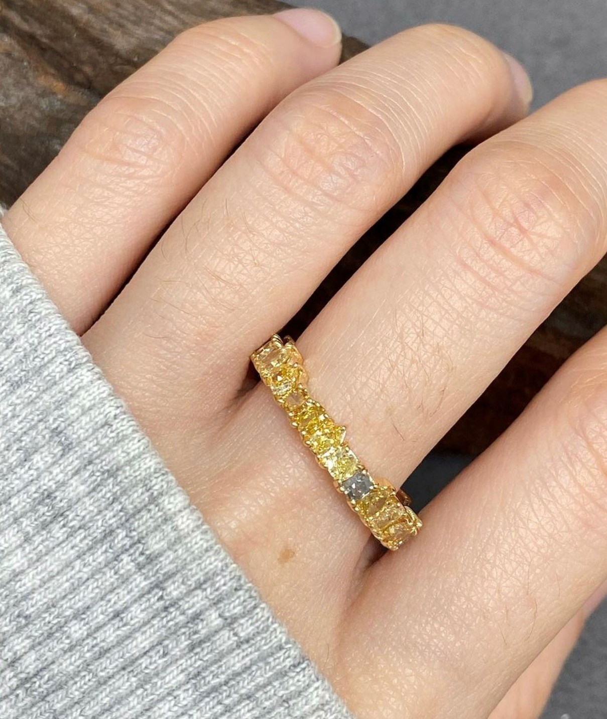 Natural Mix Shape Mix Color Diamonds Set In 18k Yellow Gold Full ...