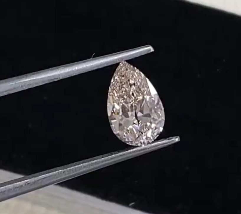 0.85ct Natural Faint Pinkish Brown VS1 Clarity Old Cut Pear Shape ...